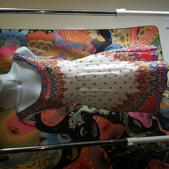 Poema | Dresses | Poema Lace Up Open Back Summer Dress Sz M | Poshmark